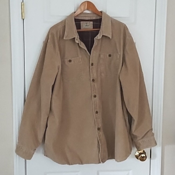 L.L. Bean | Shirts | Mens Corduroy Flannel Lined Shirt | Poshmark